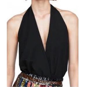 Zara | Tops | Zara Black Halter Neck Body Suit Small | Poshmark
